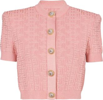 Balmain Femme, Pulls, Rose, Taille: 48 FR PB Labyrinth knit cardigan