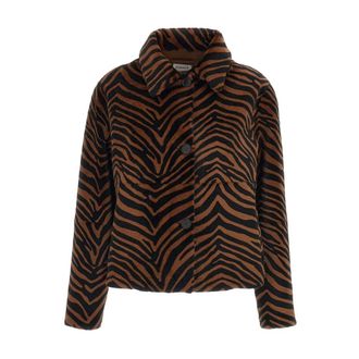 P.A.R.O.S.H. P.a.r.o.s.h., Femme, Vestes, Multicolore, Taille: 38 FR Veste Nappa &agrave; Effet Animalier