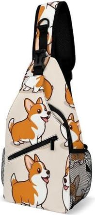 Generic Sacoche Port&eacute; &eacute;paule Chiens mignons Casual Sling Bag Multifonction Sac &agrave; Dos Militaire pour Cyclisme &eacute;cole Randonn&eacute;e