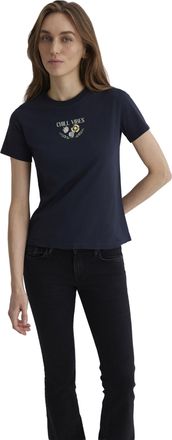 Mavi Damen Beach Printed T-Shirt T-Shirt, Phantom, L