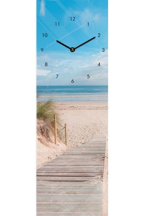 Euroart Wanduhr, Mehrfarbig, Glas, 20x60x3.1 cm, Dekoration, Uhren, Wanduhren