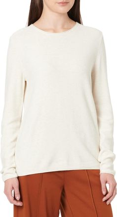 Tom Tailor Damen 1033701 Basic Strickpullover, 27789 - Smooth Light Sand Melange, XS