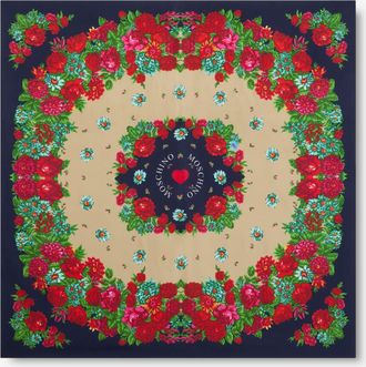 Moschino Bedrucktes Seidentuch - Blau