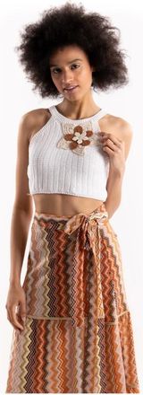 PHO Firenze Femme, Tops, Blanc, Taille: 38 FR Cropped Tank Top