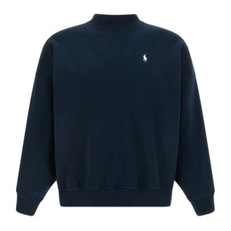 Polo Ralph Lauren Femme, Sweatshirts et sweats &agrave; capuche, Bleu, Taille: 40 FR Logo SweaT-shirt