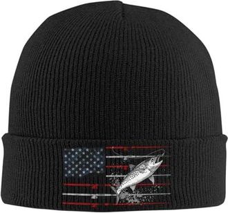 Generic Bonnet P&ecirc;che Au Maquereau Espagnol avec Drapeau Am&eacute;ricain R&eacute;tro Extensible Bonnets Thermique Bonnet Hiver pour Cyclisme Homme Temps Froid
