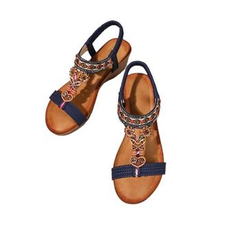 Generic Sandales orthop&eacute;diques &agrave; bout ouvert pour femme - Coupe large - Confortables - Chaussures compens&eacute;es d&eacute;contract&eacute;es &agrave; bout ouvert - Sandales d&eacute;t&eacute; l&eacute;g&egrave;r