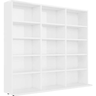 vidaXL Vidaxl - CD-Regal Hochglanz-Wei&szlig; 102x23x89,5 cm Holzwerkstoff