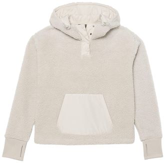 Amazon Essentials Damen Teddy-Fleece-Jacke mit Viertel-Knopfleiste und Kapuze - Auslauffarben, Hellgrau, 3XL Große Größen