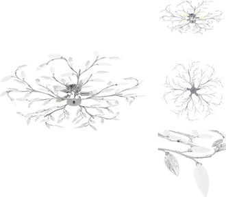 vidaXL Vidaxl - Deckenleuchten - Living Deckenleuchte mit Acrylglas-Bl&auml;tter f&uuml;r 5 x E14-Lampen Wei&szlig; - Wei&szlig;