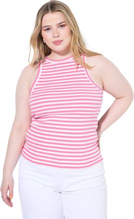 STUDIO UNTOLD Damen große Größen Übergrößen Plus Size Tanktop, Slim Shape, Rippjersey, Ringel pink 50+ 841258806-50+