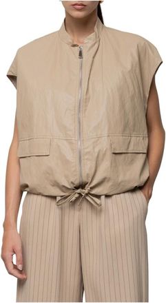 Kaos Kaos, Femme, Vestes, Beige, Taille: 34 FR Bomber Gilet