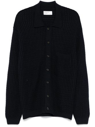 Universal Works cardigan à col pointu - Bleu