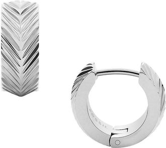 Fossil Creolen-Ohrringe Harlow Linear Texture für Damen Edelstahl, JF04666040