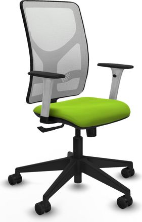 Piqueras y Crespo Stuhl aus Netzstoff mit wei&szlig;en und schwarzen Armlehnen, h&ouml;henverstellbare Lendenwirbelst&uuml;tze, ausgestattet mit 3 Positionen und Schneideschaum, Wei&szlig;/P