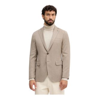 Michael Kors Nadelstreifen Stretch Wollmischungs-Blazer - - Jackets - Herren - Beige - XL