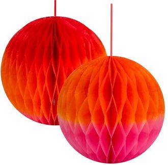 Talking Tables Wabenmuster Hochwertige Wiederverwendbare Papier-Waben 2 Stück, 25 cm | hängende Party-Dekorationen für Geburtstag, Festival, Halloween - einfach zu m