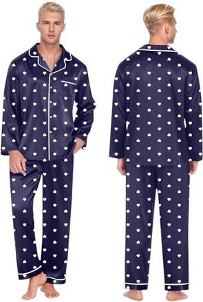 Generic Cadeau de Saint-Valentin 2026 doux et confortable : ensemble de vêtements pour couple avec imprimé coeur, parfait pour les loisirs décontractés, BU1.,