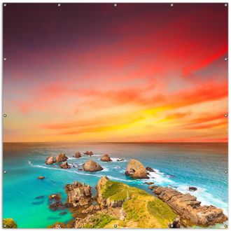 Wallario XXL Outdoor-Poster für Garten oder Balkon Himmel am Abend, Motivbanner Größe: ca. 200 x 200 cm, Outdoor-Bild