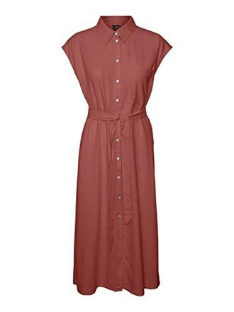 Vero Moda Vero Moda Femme Robe Vmmymilo Sl Calf Shirt Dress Wvn Ga, Marsala, M