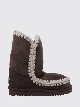 Mou Bottes Eskimo en daim avec coutures en laine