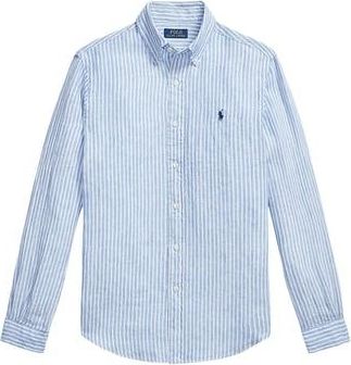 Polo Ralph Lauren Chemise col am&eacute;ricain &agrave; rayures en lin