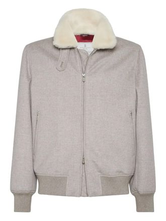 Brunello Cucinelli veste bomber en cachemire - Gris