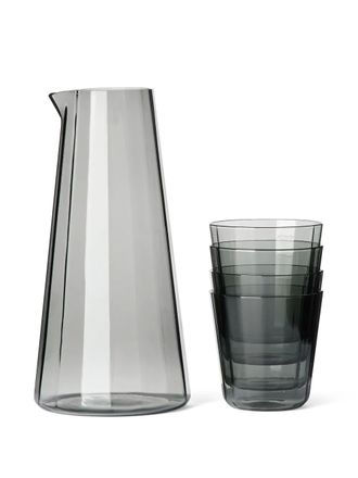 The Conran Shop Ausgeblichene Glaskaraffe & 4 Gl&auml;ser Set Smoke - Grau