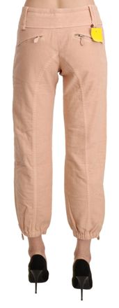 Ermanno Scervino Womens Cropped Cotton Trousers Beige