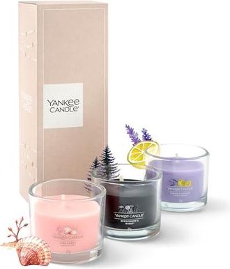 Yankee Candle Company Yankee Candle Set de bougies parfumées | 3 bougies votives parfumées miniatures | Mélange de cire de soja | Cadeaux parfaits pour les femmes