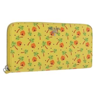 Prada Portefeuille en cuir Vintage Pre-owned - Femme - Pre-owned - Jaune - Taille: ONE Size