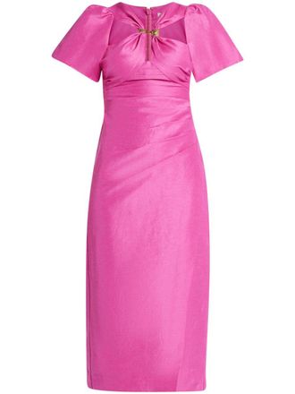 Aje robe Presence Twisted mi-longue - Rose