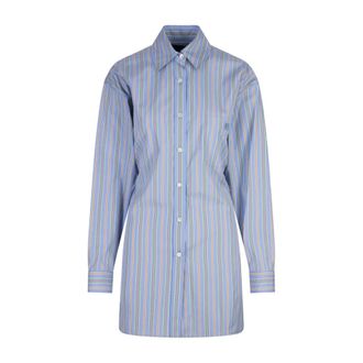 Etro Blau gestreiftes Hemd mit R&uuml;ckenknoten - - Blouses & Shirts - Damen - Blau - XS