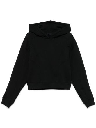 MUGLER hoodie crop &agrave; motif spiral - Noir