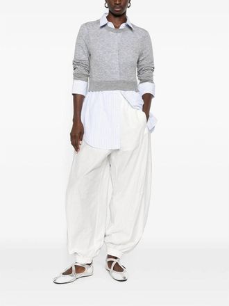 Alexander Wang Layered Cotton and Wool Sweater - Gray