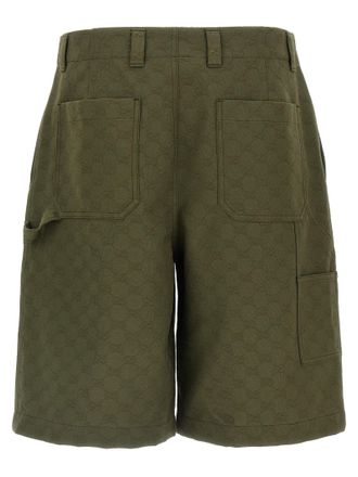 Gucci Mens Bicolor Cotton Bermuda Shorts
