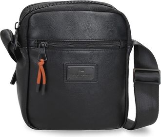 Pepe Jeans London Egham Umhängetasche mit zwei Fächern, Schwarz, 17 x 22 x 7,5 cm, Polyester, Schwarz, Talla única, Umhängetasche mit zwei Fächern