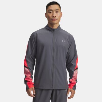Under Armour Velociti Storm Jacke für Herren Castlerock / Racer Rot / Reflektierend XXL