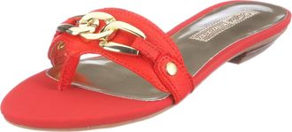 Buffalo London Damen 311-1677 Tumble Calf Zehentrenner, Rot (Coral 08)