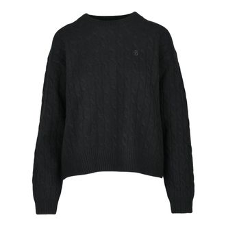 Ballantyne Woll Rundhals Pullover Sweater - - Knitwear - Damen - Schwarzk - S