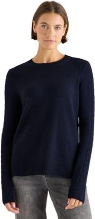 Cecil 3016899 Pull avec détails en Tricot, Bleu foncé (Urban Dark Blue), M Femme