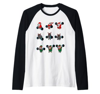 Huebucket Lifting Frenchie Xmas Raglan