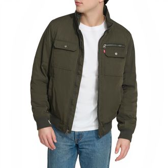 Levi's Herren Mens Stand Collar Utility Bomber Jacke, Gr&uuml;n (Army Green), M