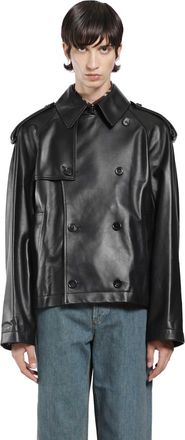 Burberry Cropped Leather Leadenham Trench Coat