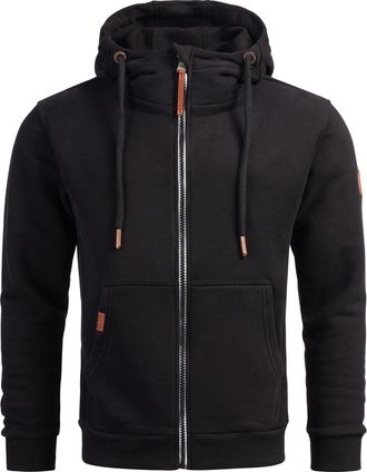 Alessandro Salvarini Sweatjacke ALESSANDRO SALVARINI ASGeenio, Herren, Gr. M (50), schwarz, Obermaterial: 65% Baumwolle, 35% Polyester, Sweatjacken Sweatjacke, mit hohem K