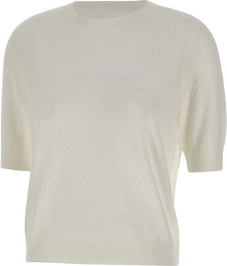 KANGRA Femme, Pulls, Blanc, Taille: 40 FR Pull en maille &agrave; col rond