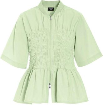 Bitte Kai Rand Femme, Blouses et Chemises, Vert, Taille: 44 FR Blouse P&eacute;plum Smock&eacute;e &agrave; la Taille