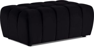 Les Tendances Les Tendances - Pouf capitonné larko velours-Noir