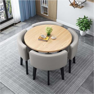 Generic Eingebauter Tisch und Stuhl. Kleiner, quadratischer runder Konferenztisch mit 4 St&uuml;hlen, for den Einsatz in Gesch&auml;ften, Besprechungen und kleinen Vera