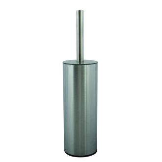 MSV WC B&uuml;rste Toilettenb&uuml;rste WC Garnitur Klob&uuml;rste Unna aus Edelstahl mit hygienischem Beh&auml;lter Grau